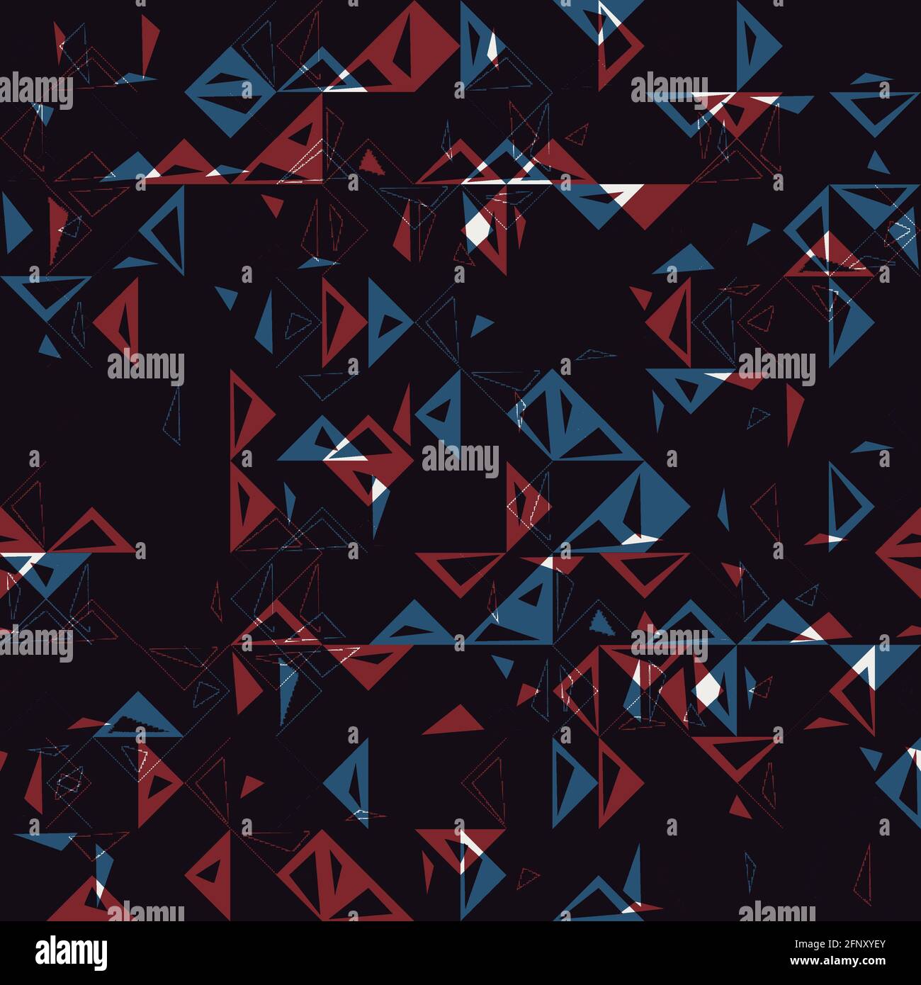 Seamless geo pattern in red blue black white Stock Photo - Alamy