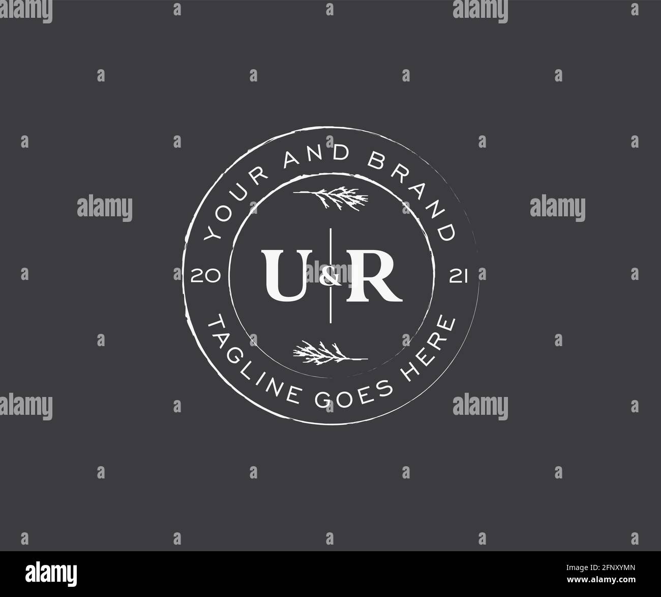 UR letters floral frames. Botanical feminine editable premade monoline ...