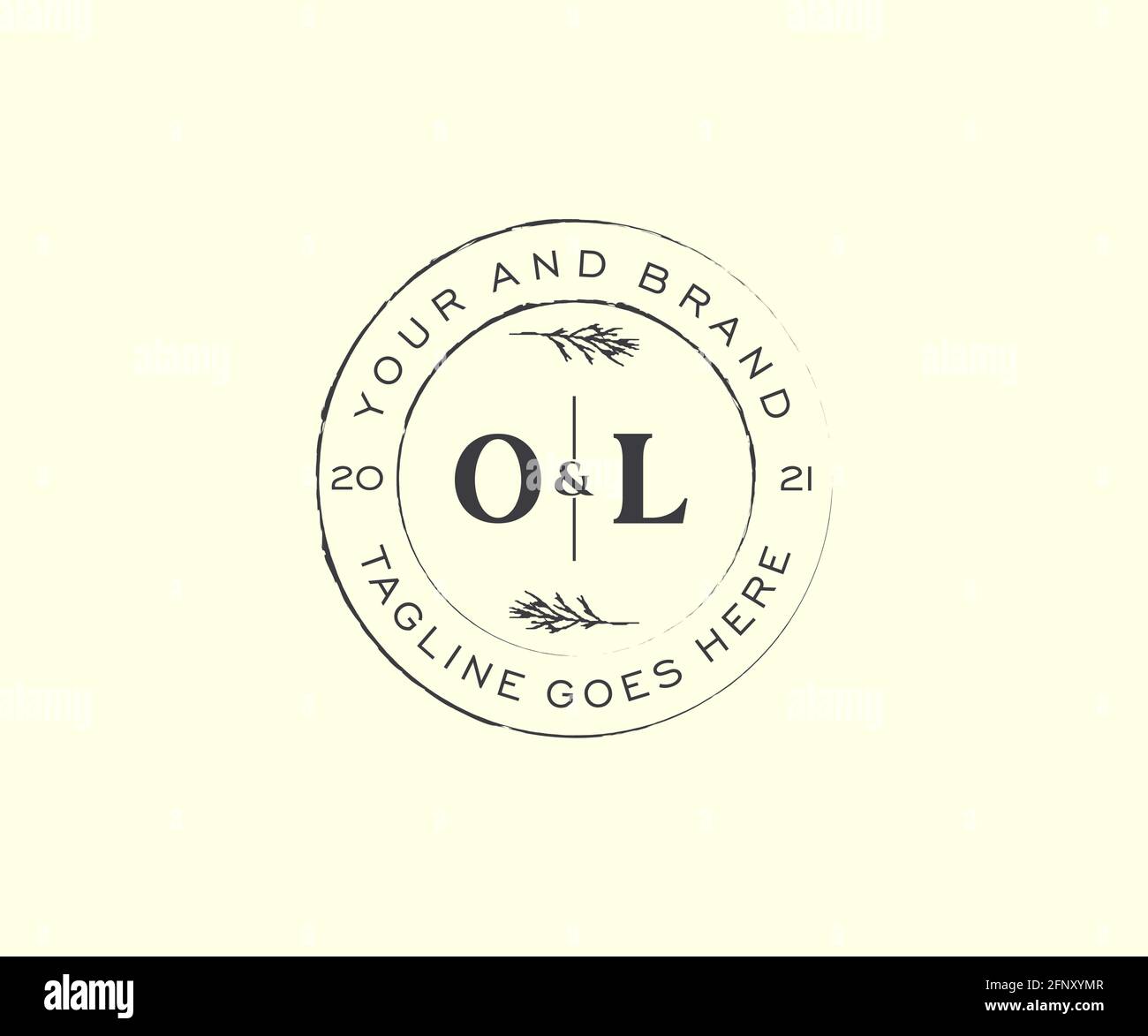 OL letters floral frames. Botanical feminine editable premade monoline ...