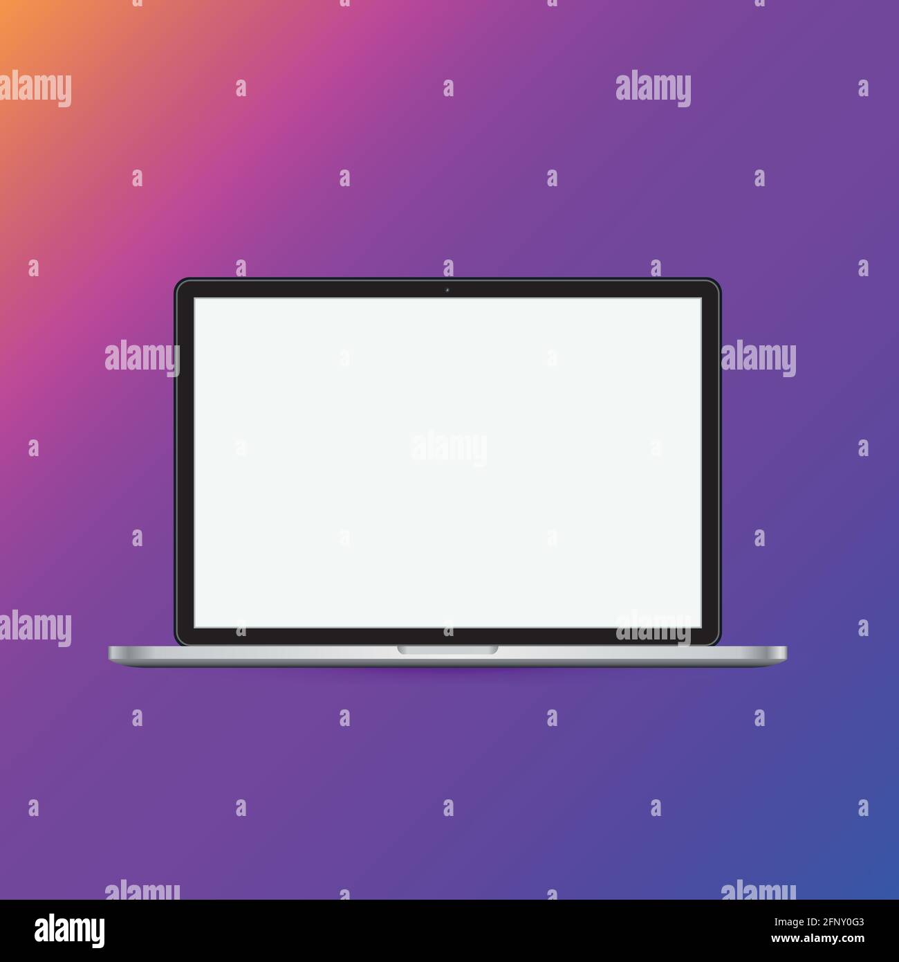 Modern laptop computer vector mockup isolated on background Stock ...