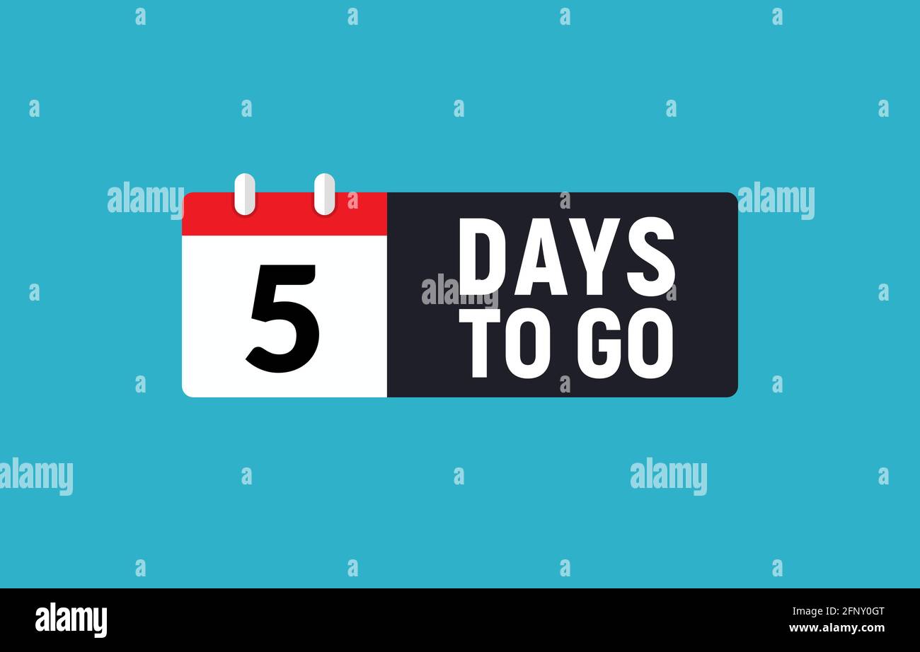 5 days to go last countdown icon. Five day go sale price offer promo ...