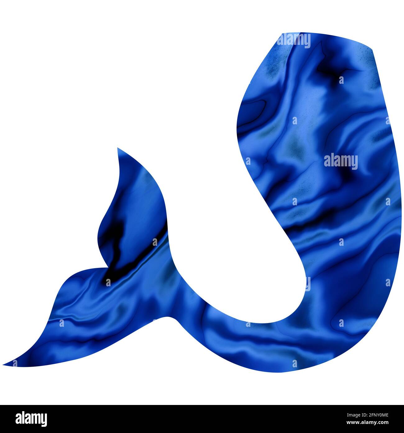 Blue mermaid Tail hand-drawn illustration. Fishtail Stock Photo - Alamy
