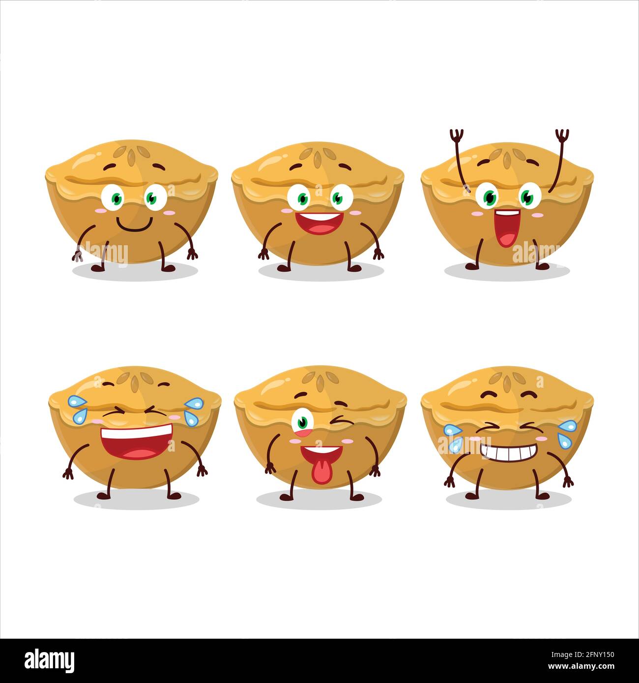 Cartoon character of pie cake with smile expression. Vector ...