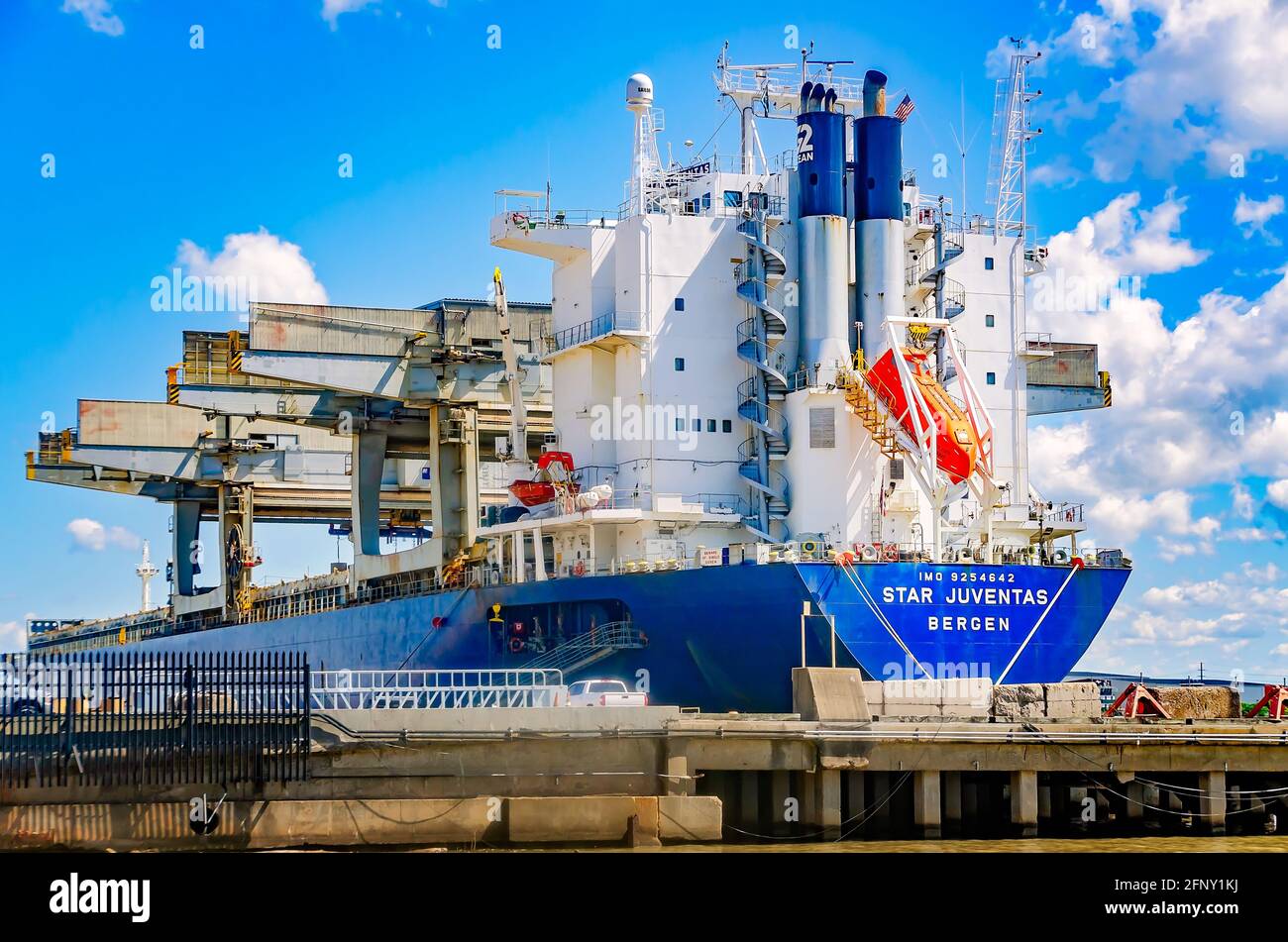 Star Juventas, a Norwegian cargo ship, is docked at the Port of Mobile ...