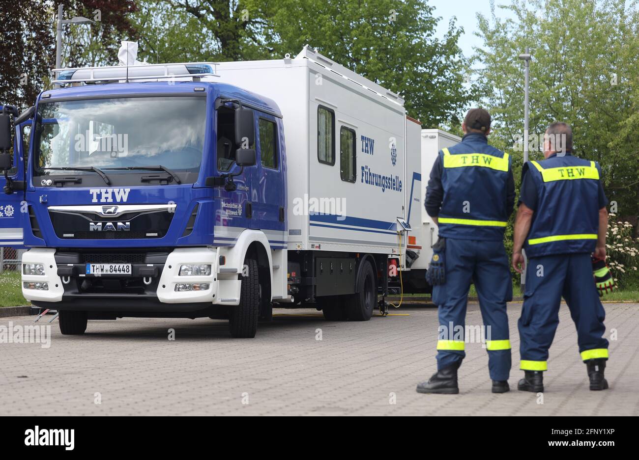 Rostock, Germany. 19th May, 2021. Two members of the German Federal ...