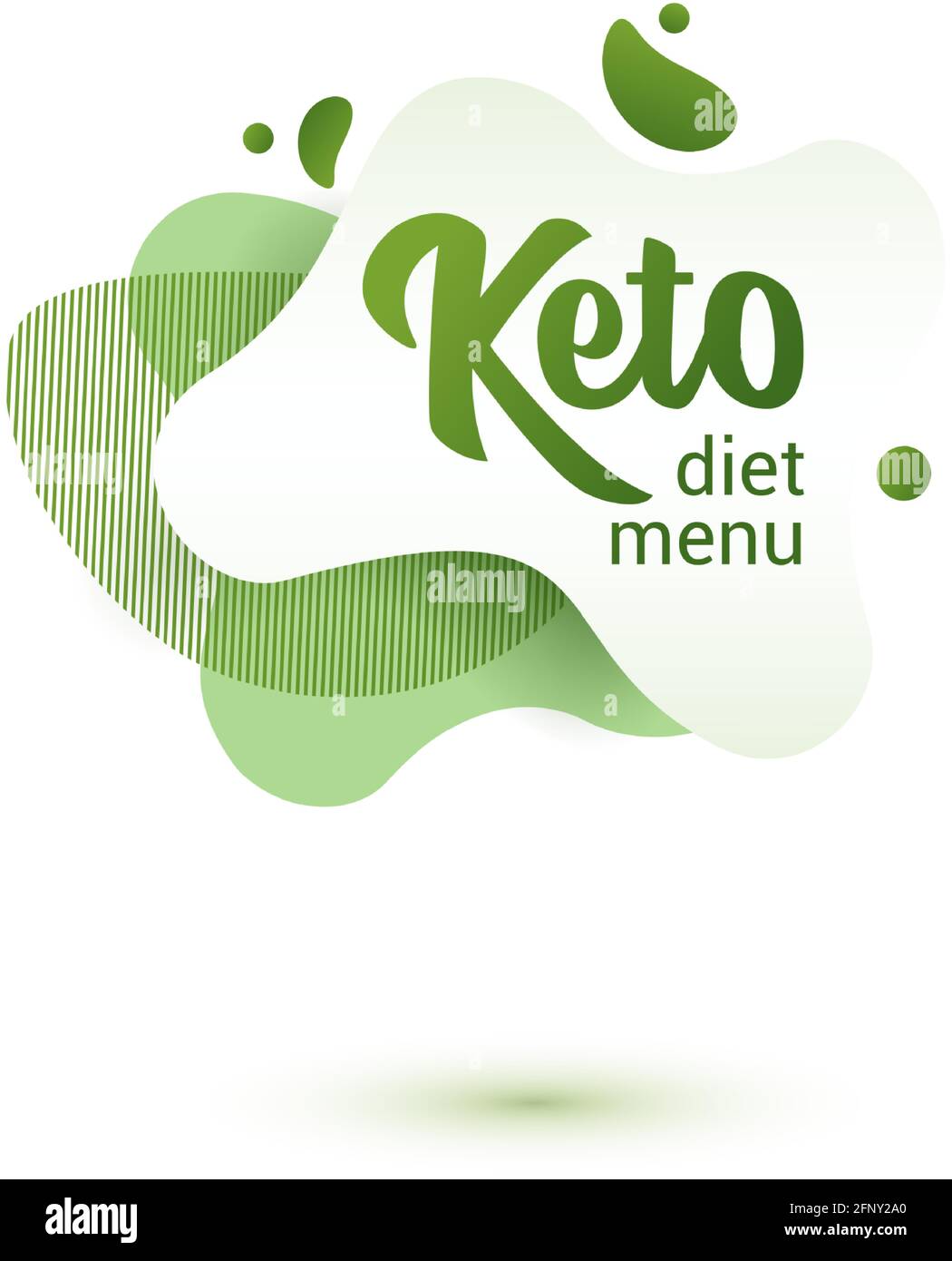 Keto frendly badge. Green amoeba design of sticker for keto diet menu ...