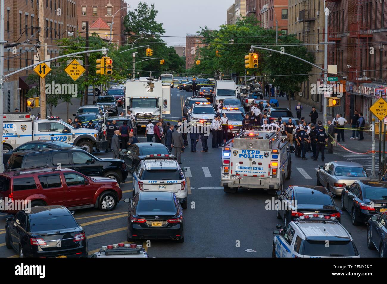 Bronx, United States. 19th May, 2021. NYC Police officers investigate ...