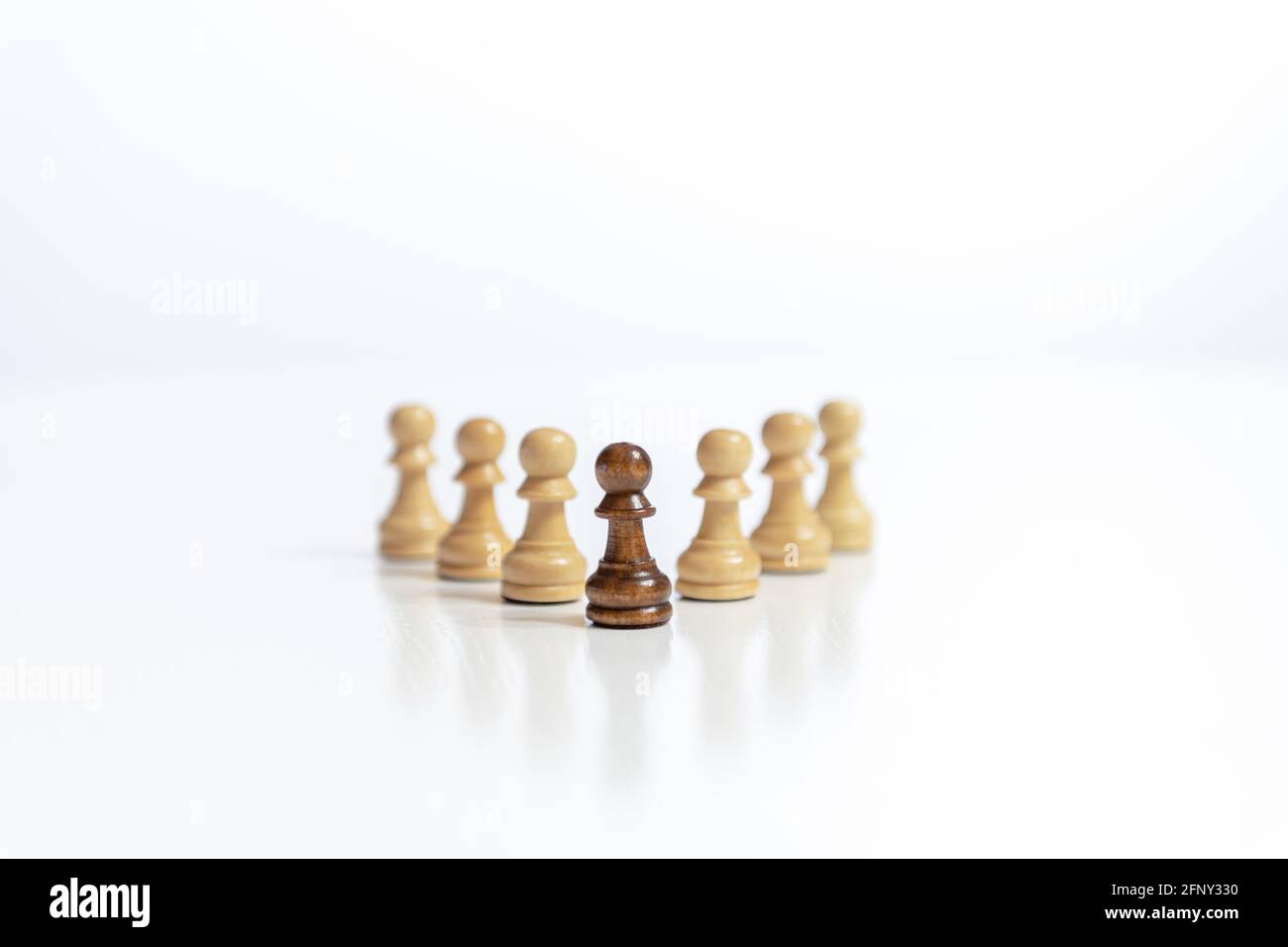 Planning strategy with chess figures on white table Stock Photo - Alamy