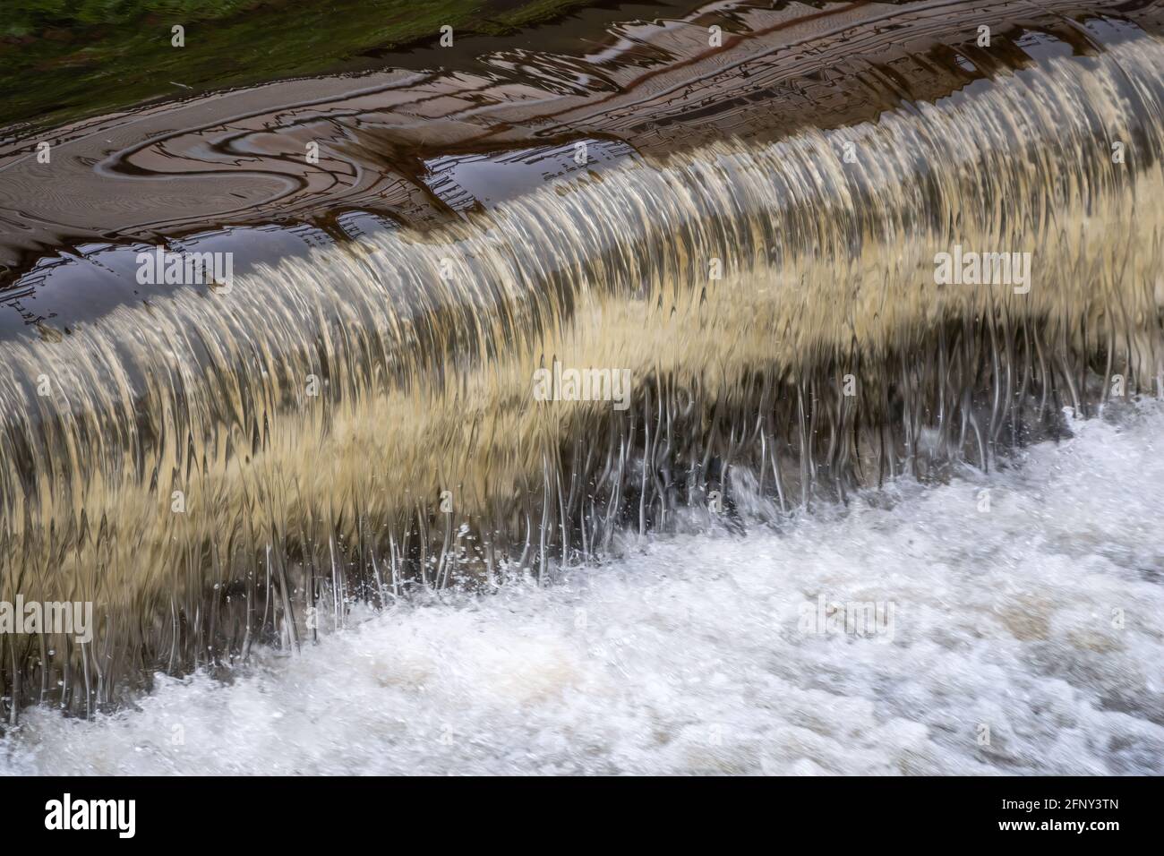 A small flat cascade in a calm river. Water background Stock Photo - Alamy