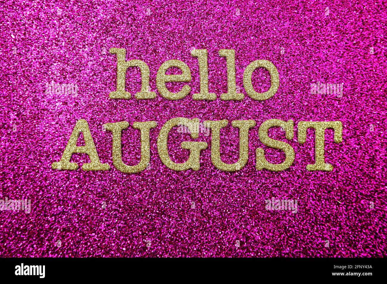 Happy august alphabet letters on pink glitter background Stock Photo ...