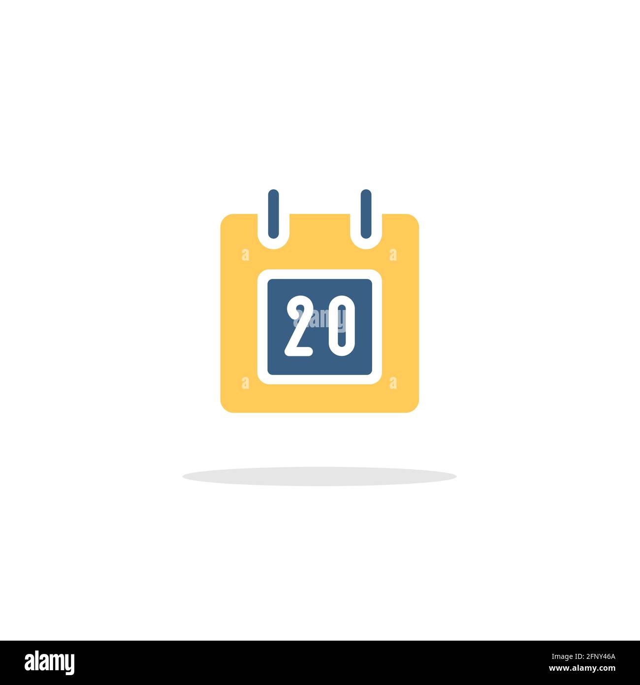 Calendar. Diary date. Color icon with shadow. Commerce glyph vector ...