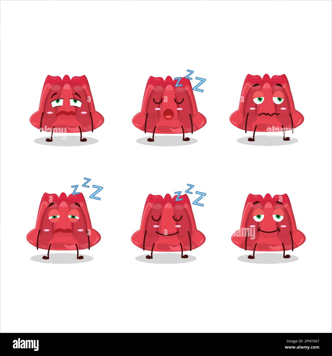 Cartoon character of red pudding with sleepy expression. Vector ...