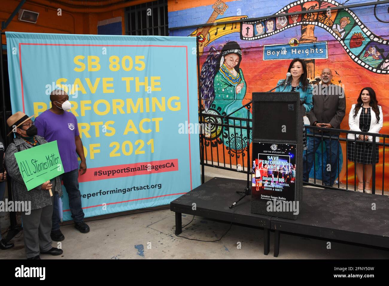 May 19, 2021: Michelle Krusiec speaks during State Senator Susan Rubio ...