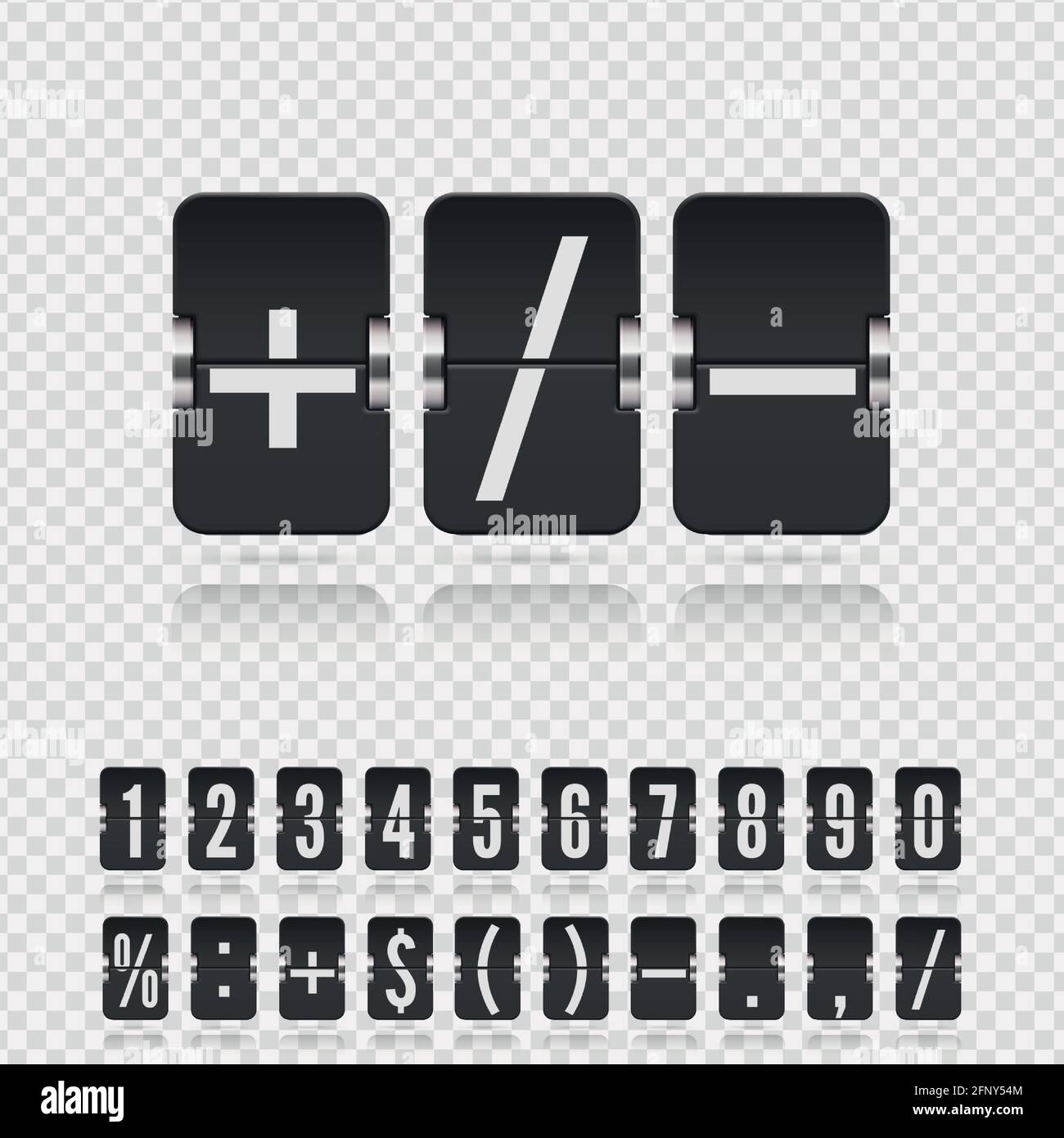 Vector modern ui design for old time meter or calendar with numbers and symbols. Retro design ...