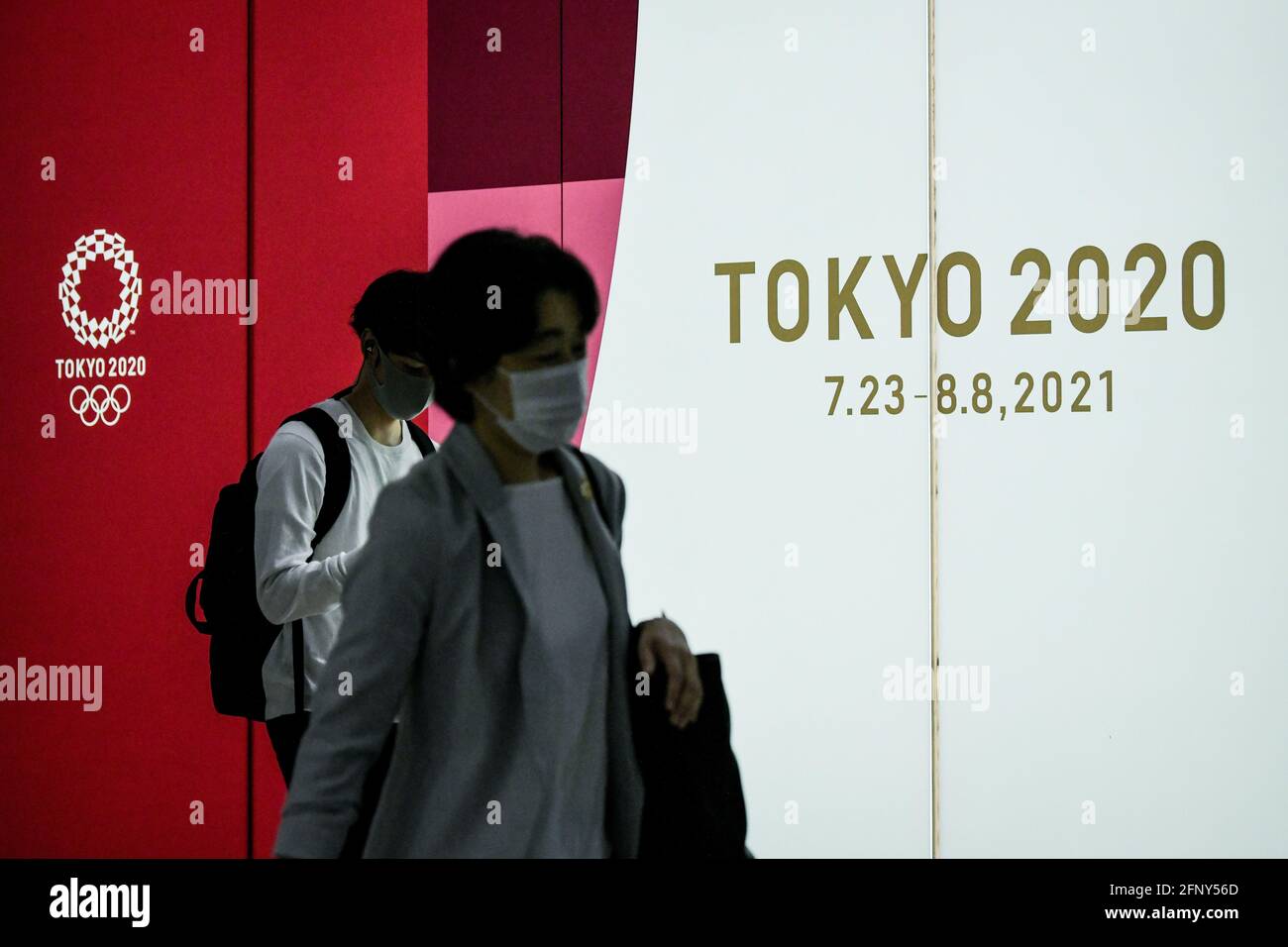 Tokyo, Japan. 19th May, 2021. Tokyo 2020 advertising posters seen at ...