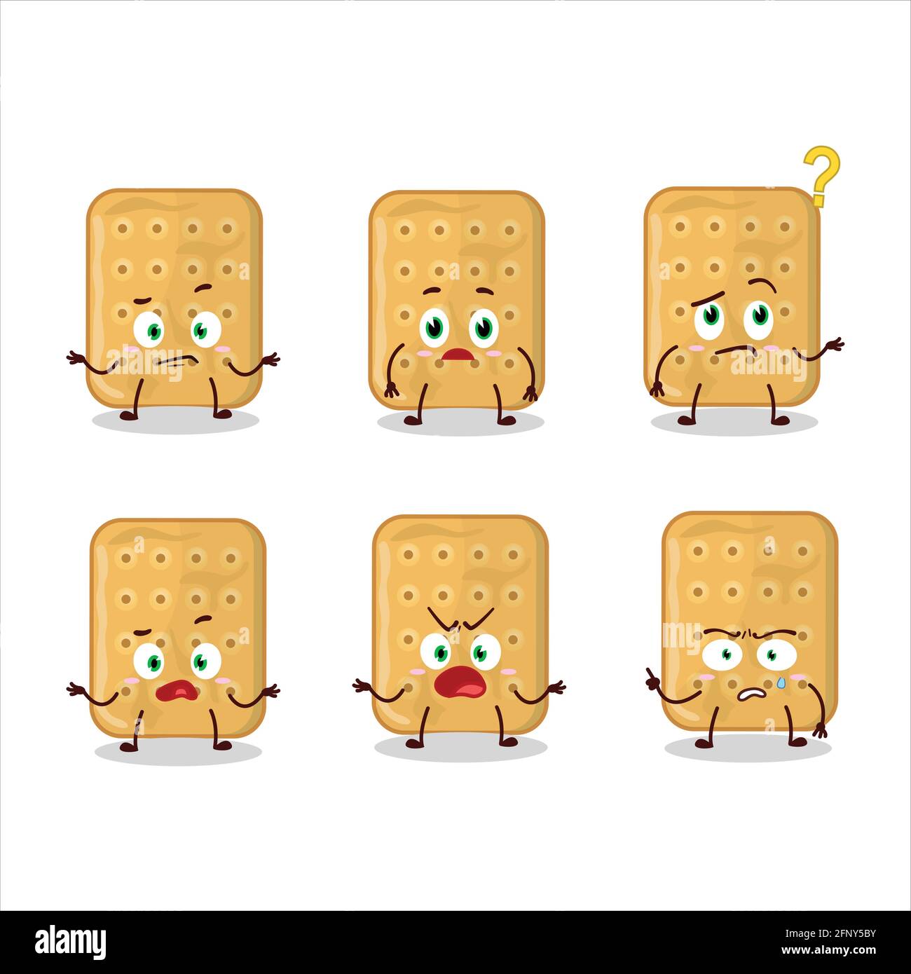 Cartoon character of biscuit with what expression. Vector illustration ...