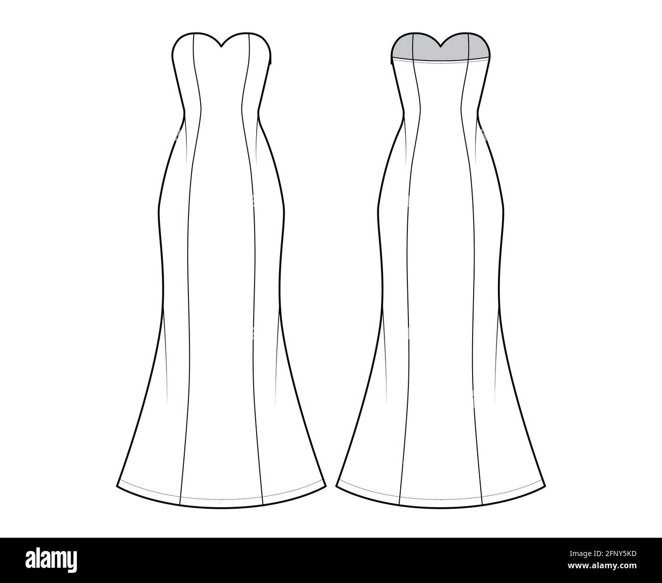 Sweetheart neckline model Stock Vector Images - Alamy
