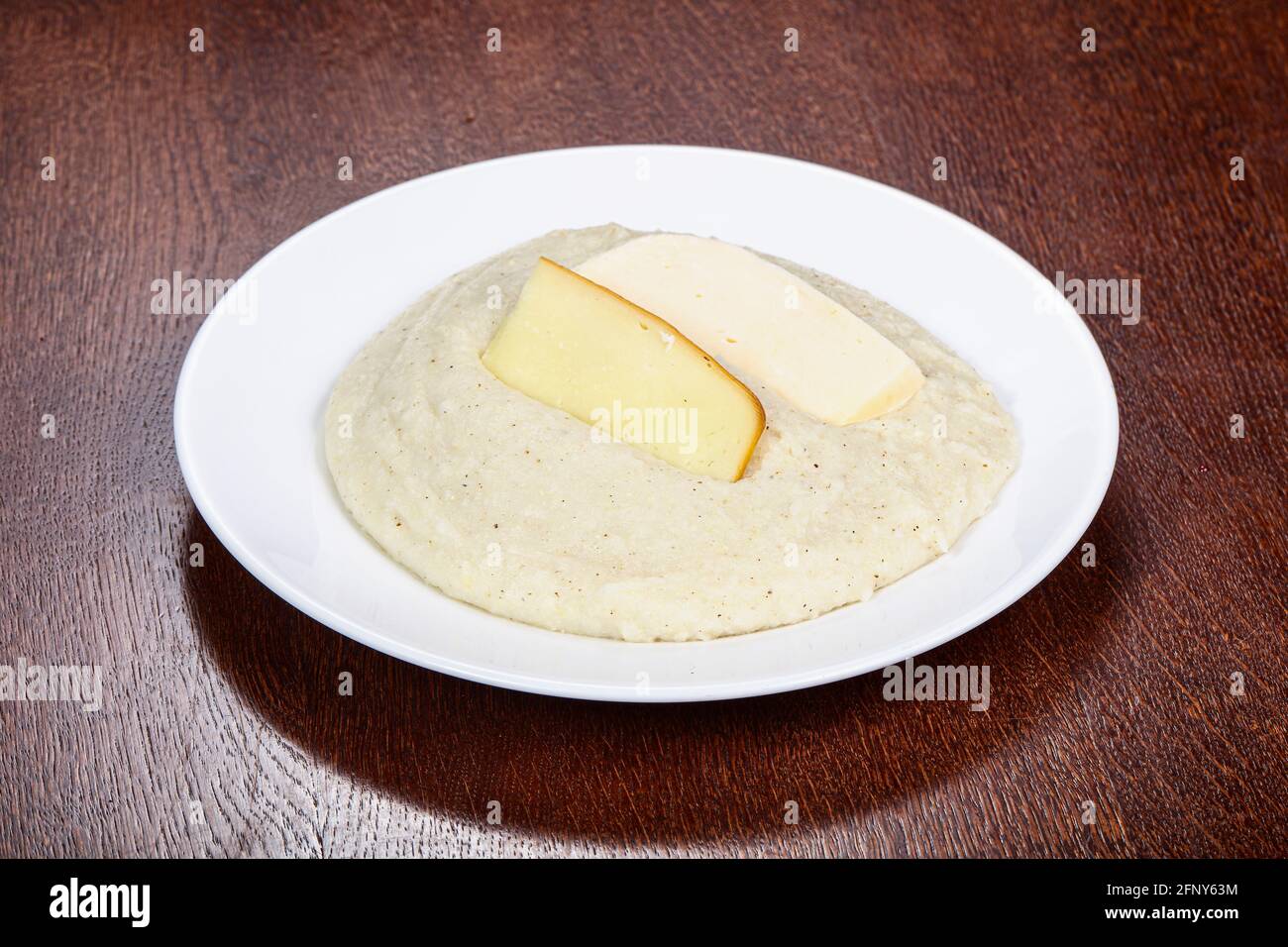 Georgian traditional dietary Homini porrige snack Stock Photo - Alamy