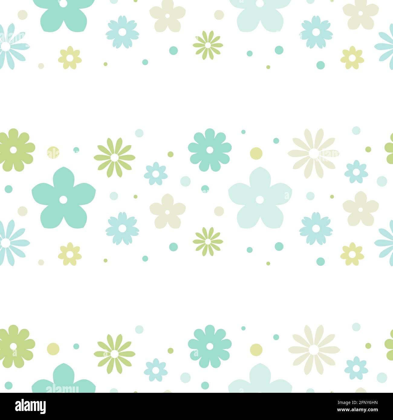 Seamless flower pattern. Cute daisy, camomile blossoms. Flat flowers of ...