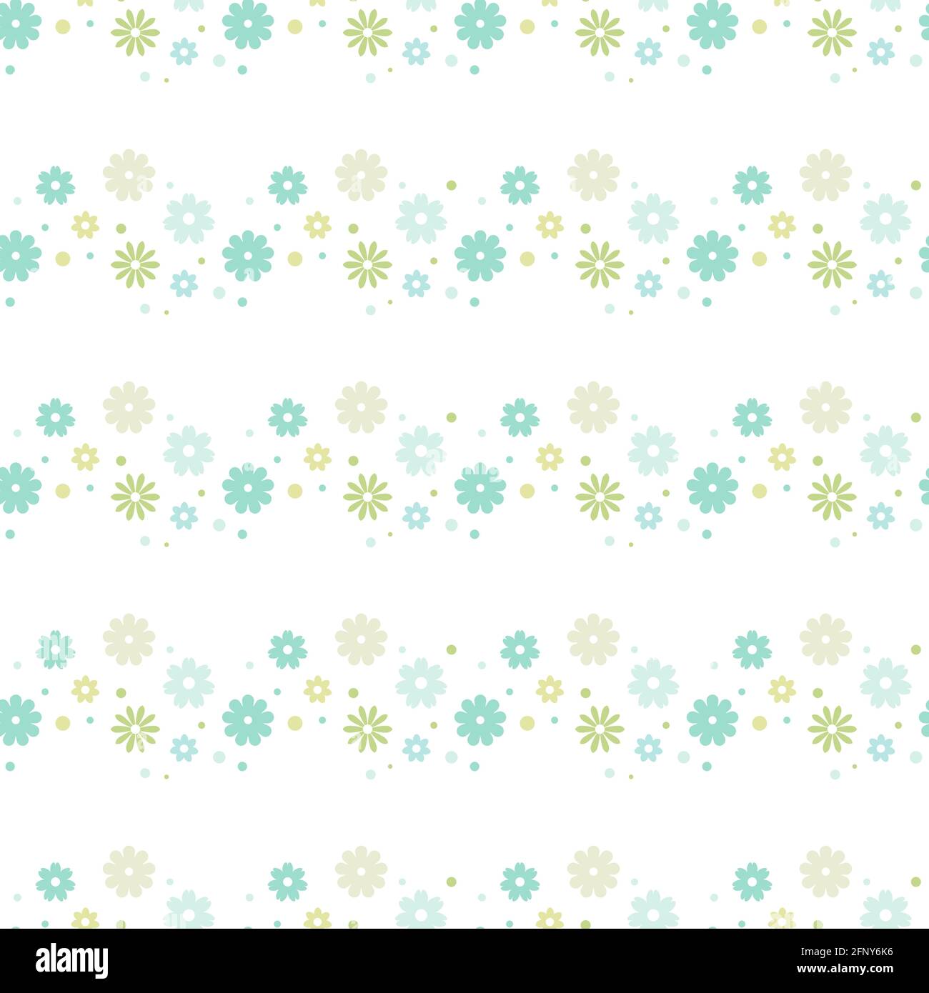 Seamless flower pattern. Cute daisy, camomile blossoms. Flat flowers of ...