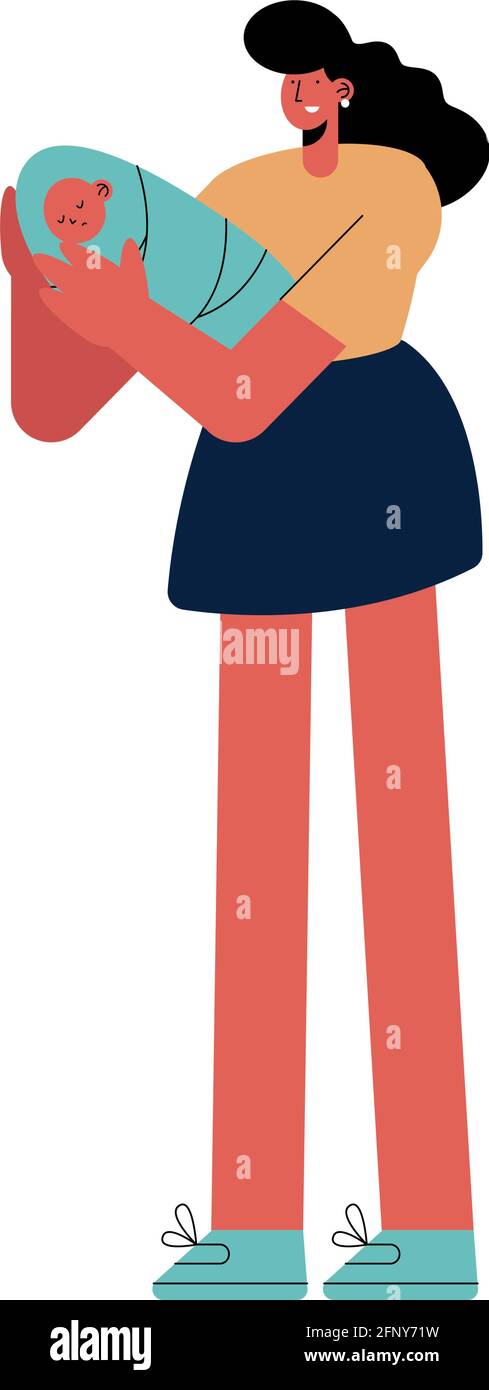 mother lifting baby family characters Stock Vector Image & Art - Alamy