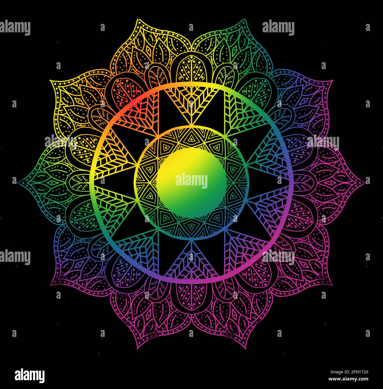 Rainbow mandala design with LGBTQ theme for signs, wallpaper, website ...