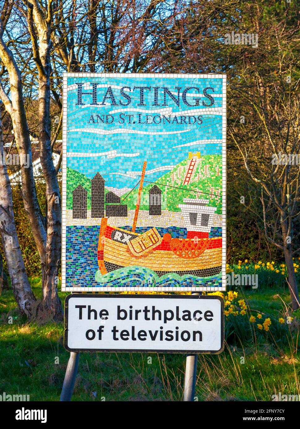 Hastings and St Leonards sign 'The birthplace of television' by John ...