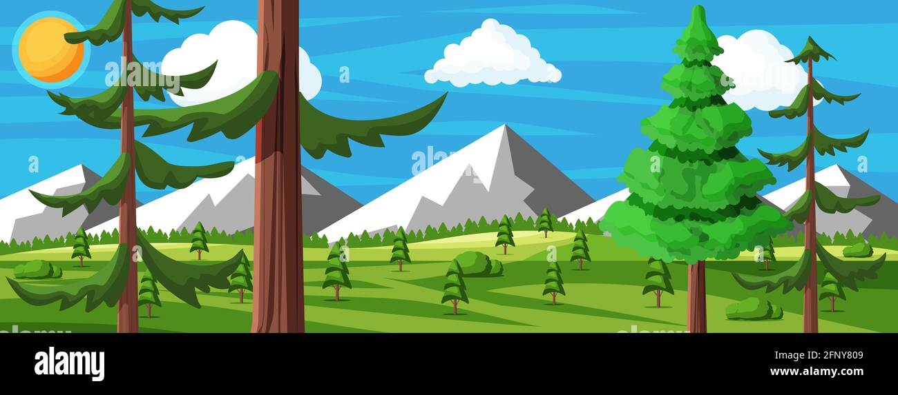 Summer nature landscape with rocks Stock Vector Image & Art - Alamy