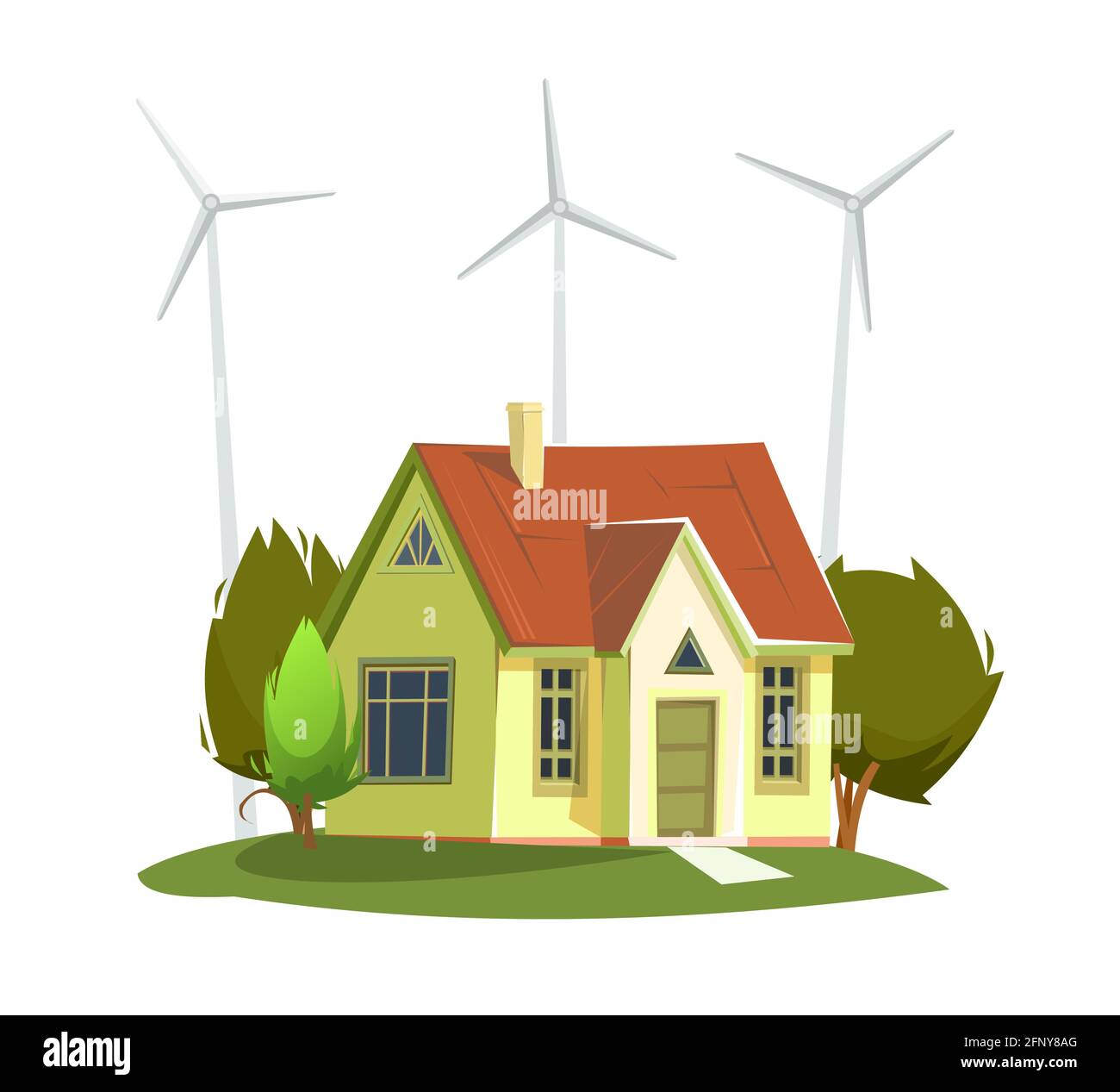 Countryside wind turbine Stock Vector Images - Alamy