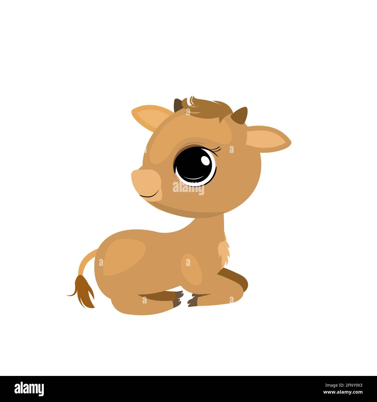 Little calf calf. Cow or bull. Isolated object on a white background ...