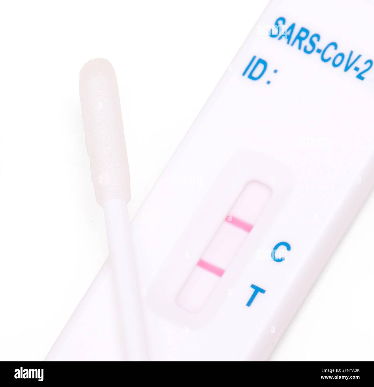 Rapid covid-19 strip test isolated on white - Positive tested Stock ...