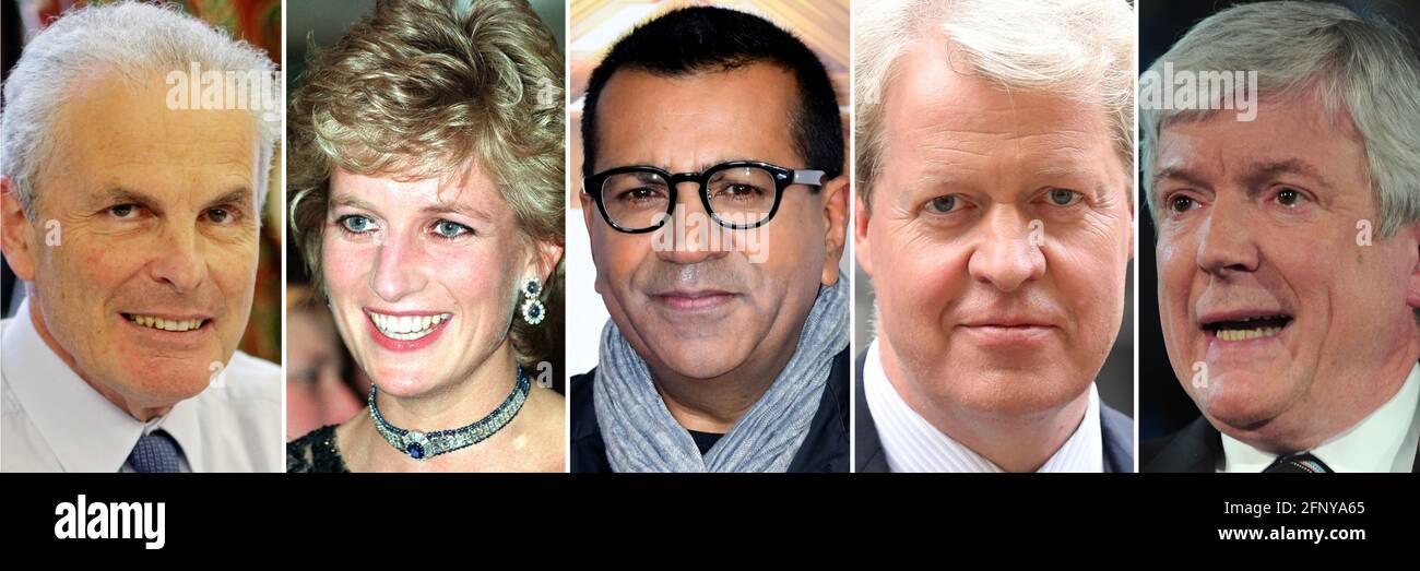 File photos of, from left, Lord Dyson, the Princess of Wales, Martin ...