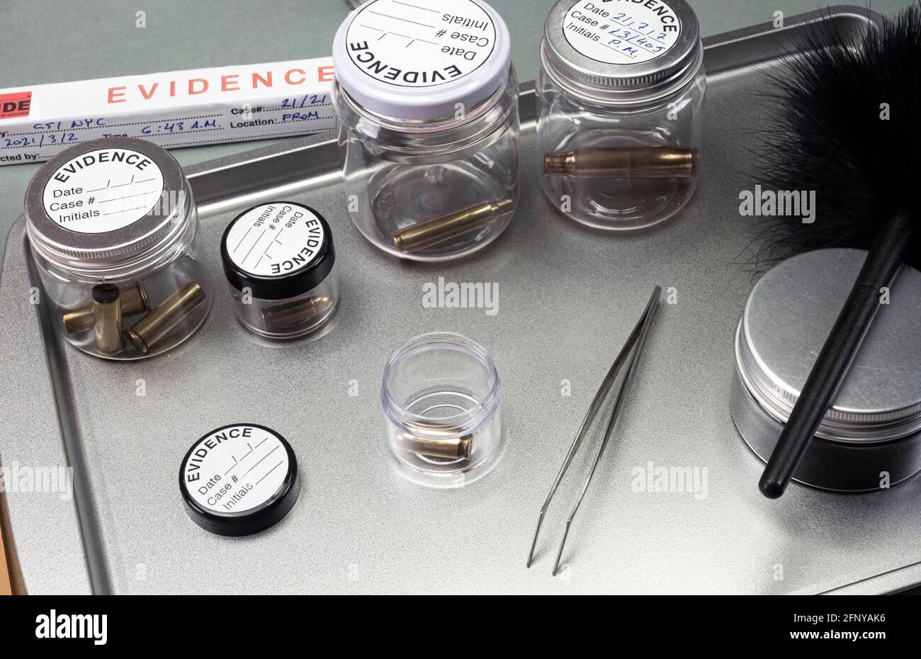 Criminalistic Laboratory, Bullet shell analysis, conceptual image Stock ...