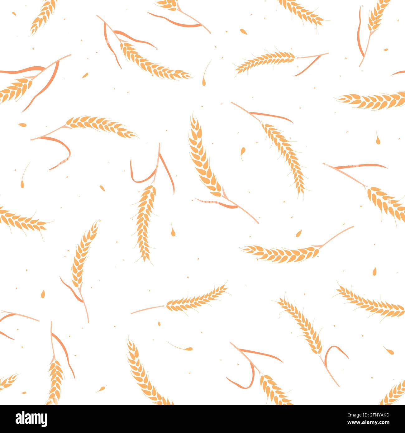 Seamless pattern with whole grain seeds organic, natural ears isolated ...