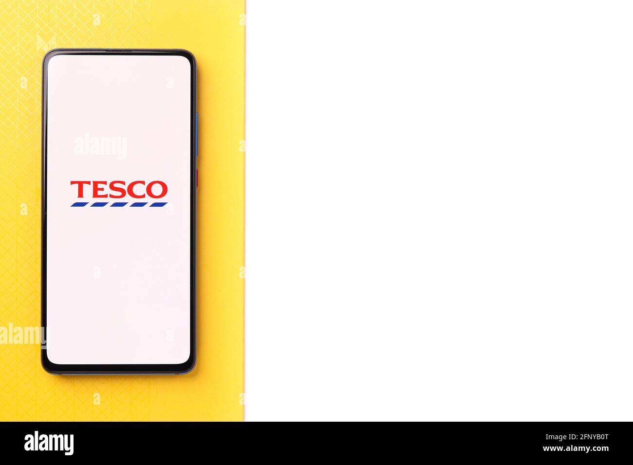 Assam, india - May 18, 2021 : Tesco logo on phone screen stock image ...