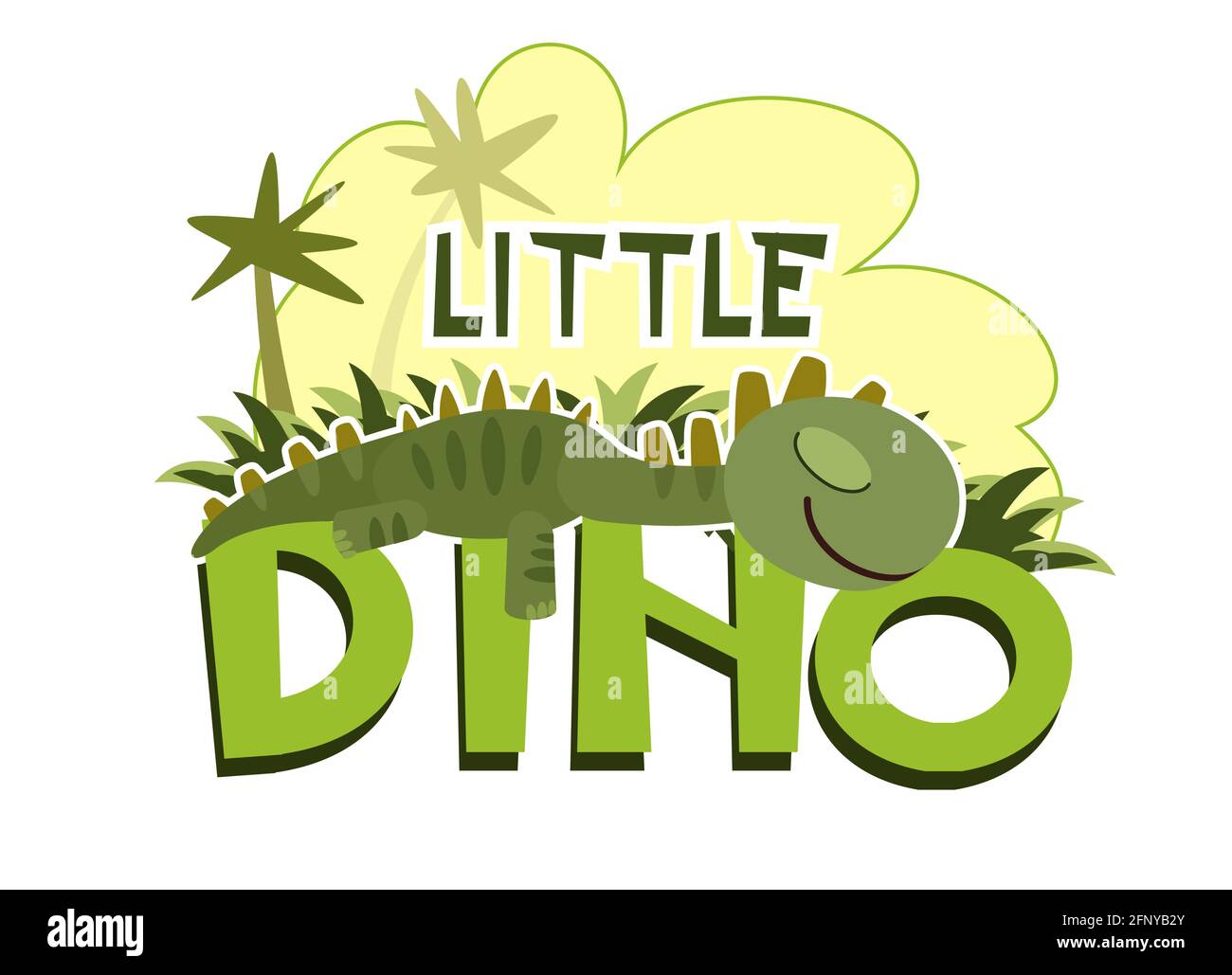 little dinosaur cub is sleeping. The isolated object on a white ...