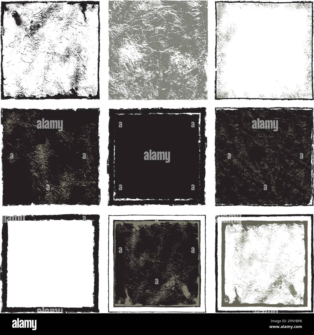 A set of nine squares with grunge texture Stock Vector Image & Art - Alamy