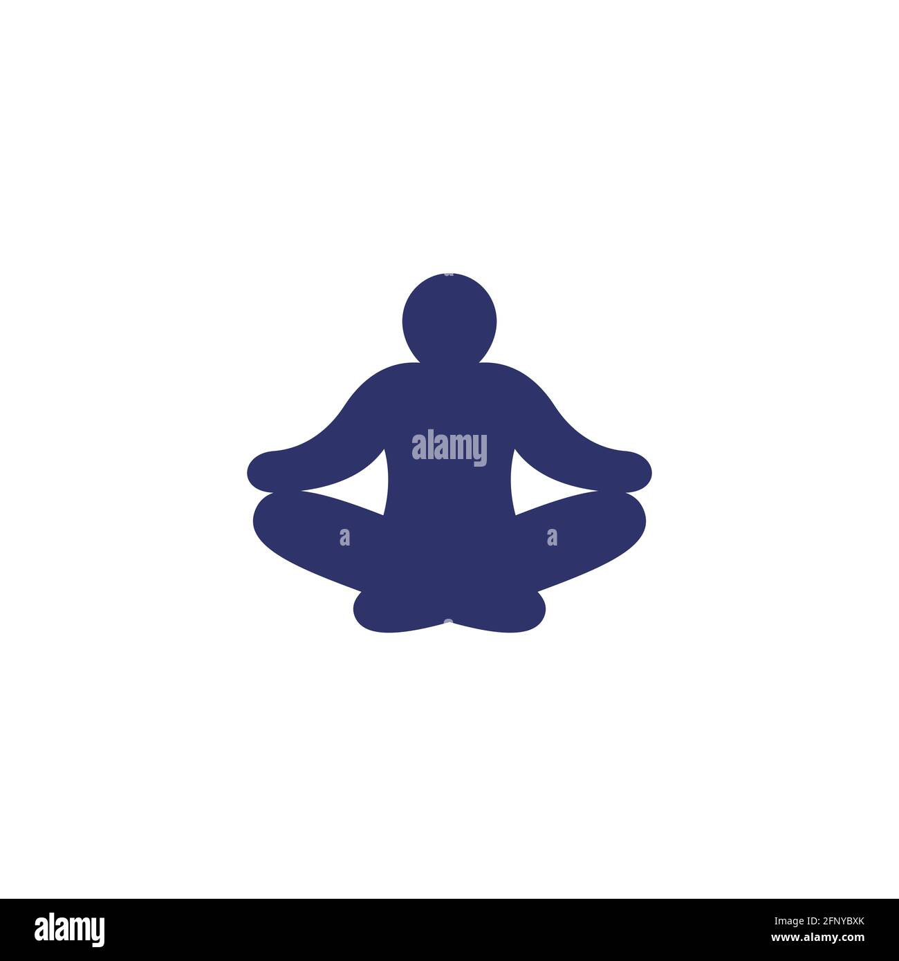 meditation, meditating man icon on white, vector Stock Vector Image ...