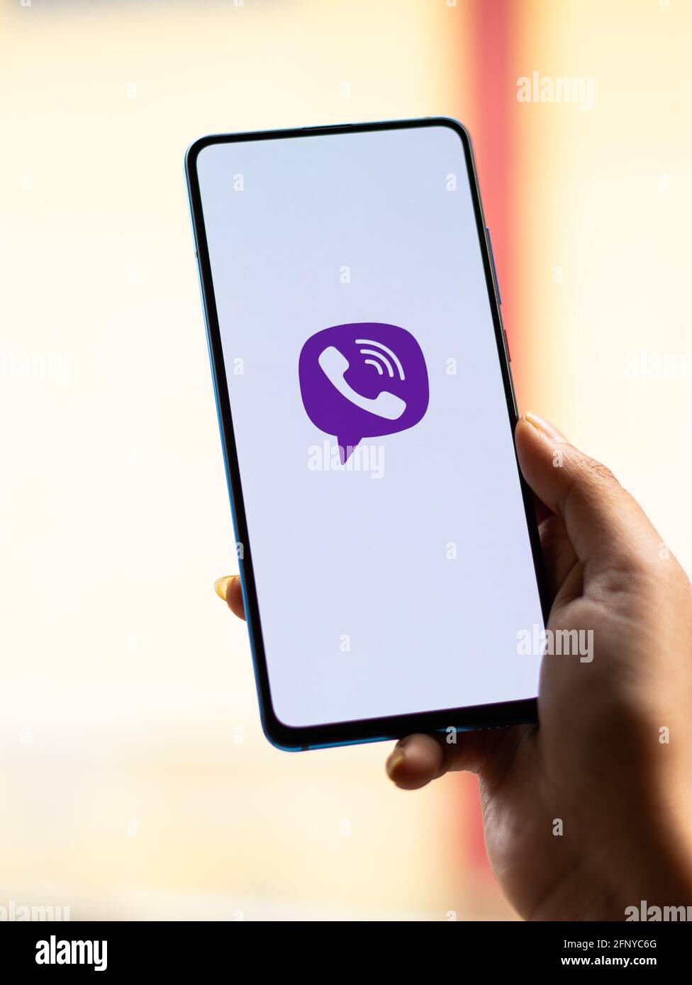 Assam, india - May 18, 2021 : Viber logo on phone screen stock image ...