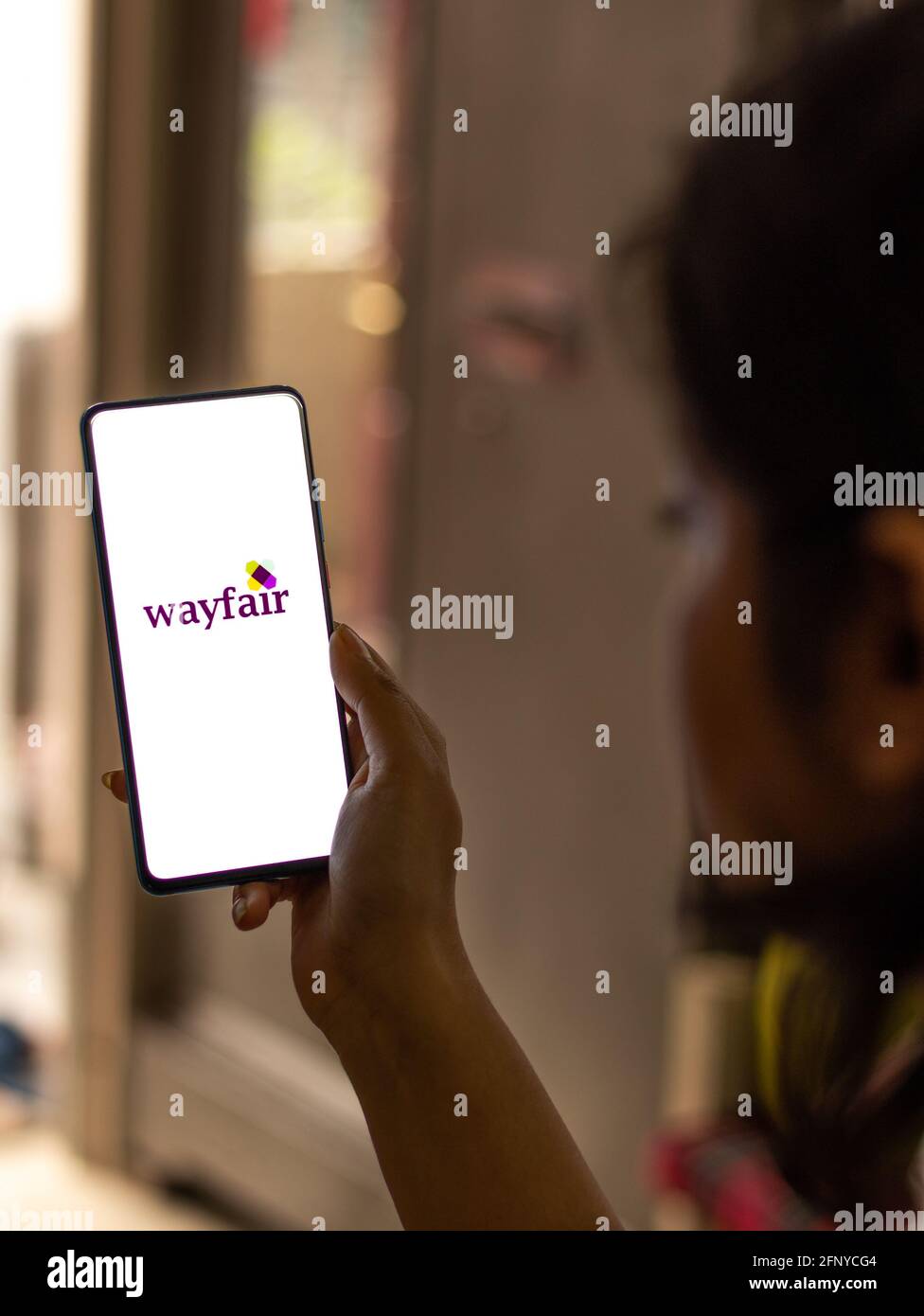 Assam, india - May 18, 2021 : Wayfair logo on phone screen stock image ...
