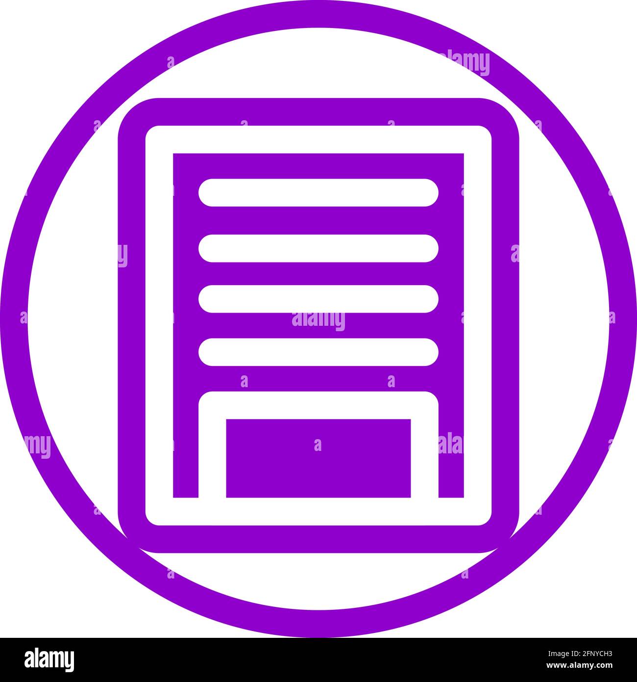 Standard building icon in flat design with purple color and outline on ...