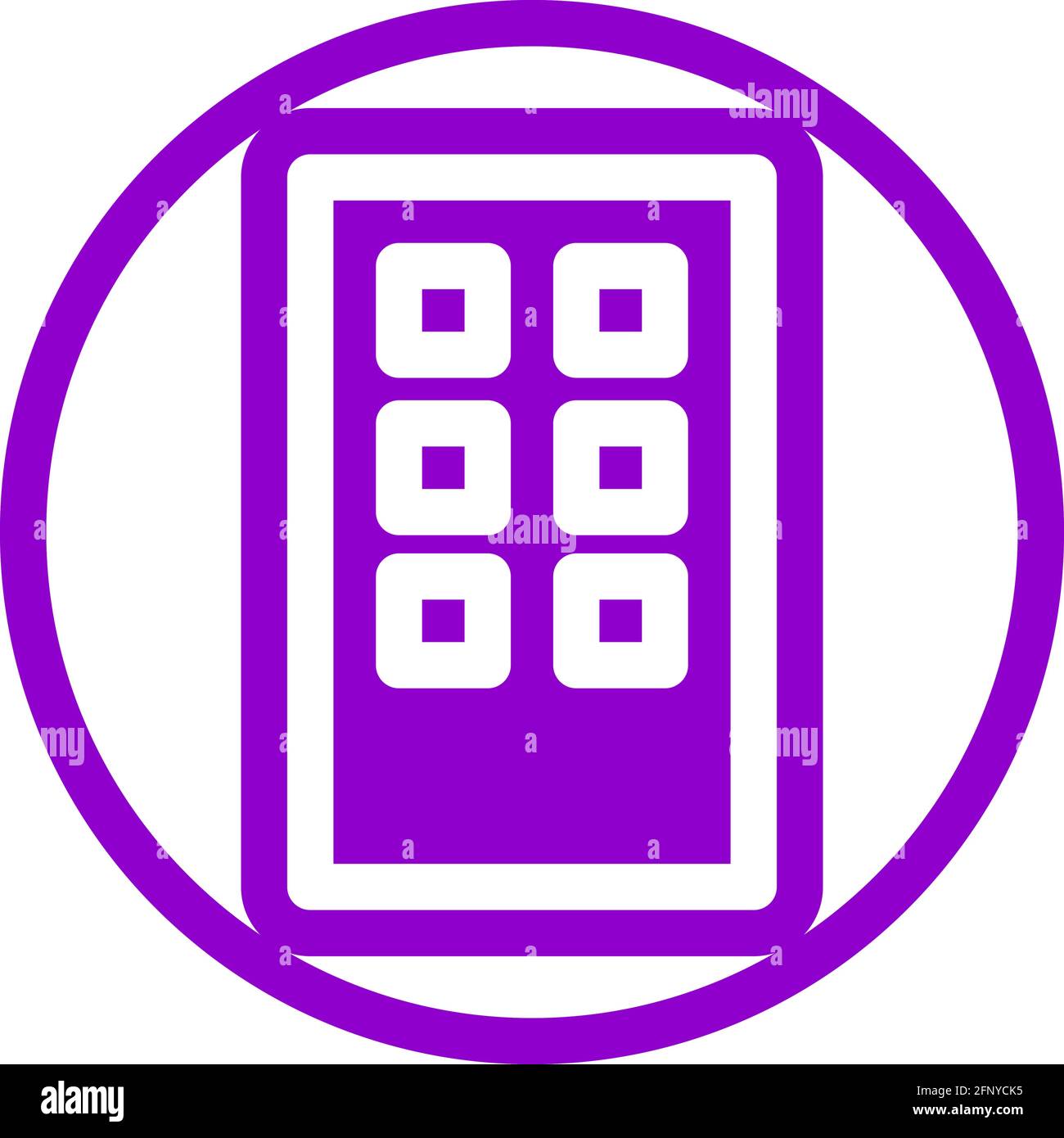 Big windows building icon in flat design with purple color and outline ...