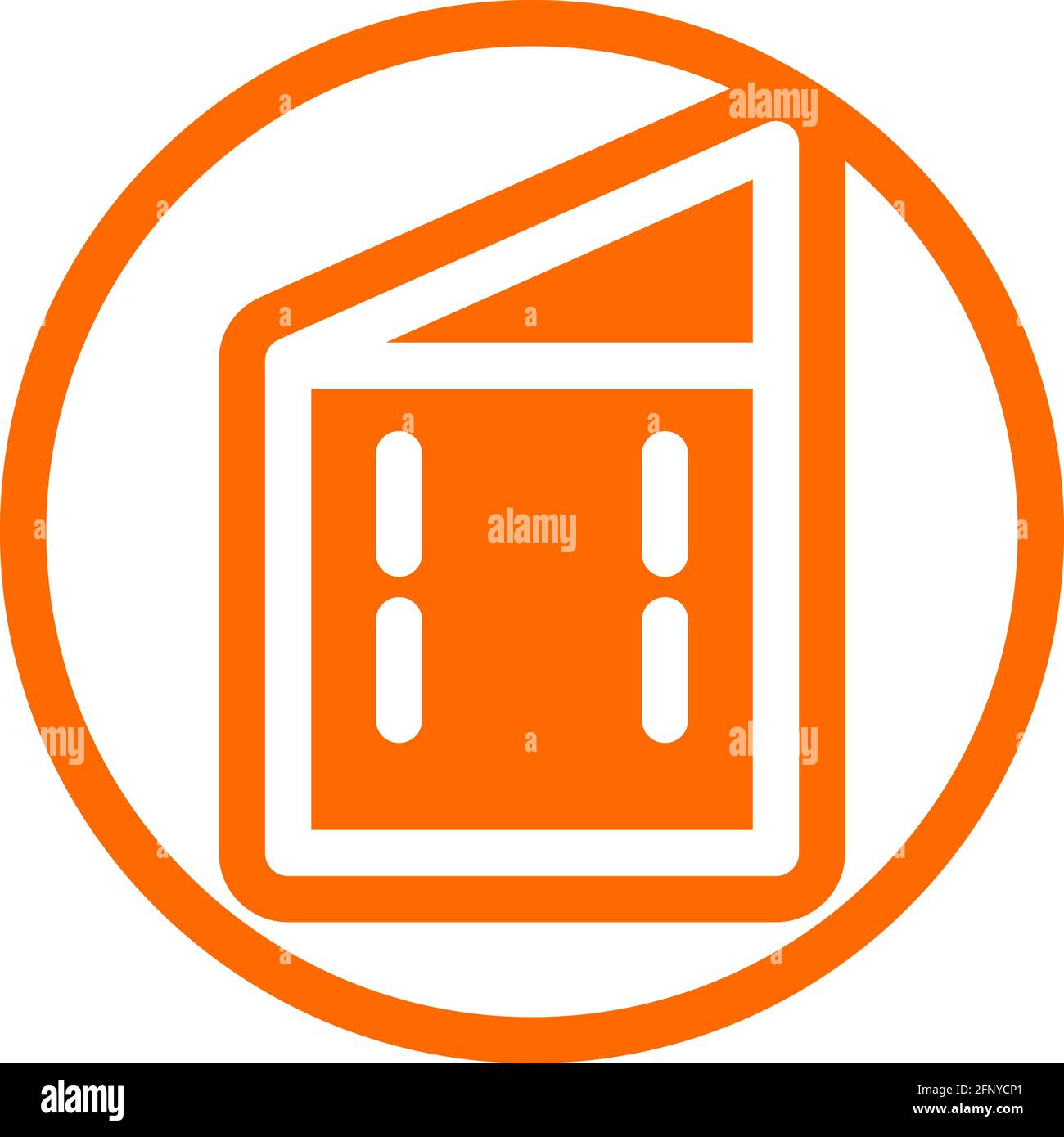 Small building icon in flat design with orange color and outline on a ...