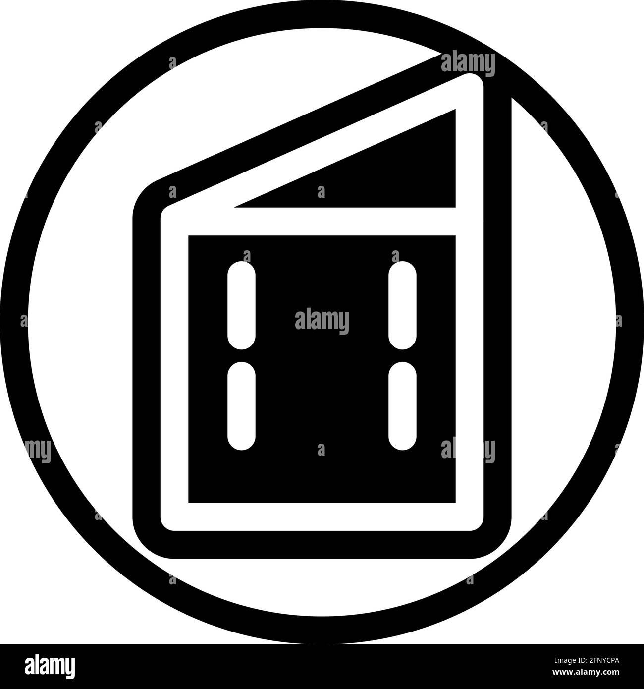 Small building icon in flat design with black color and outline on a ...