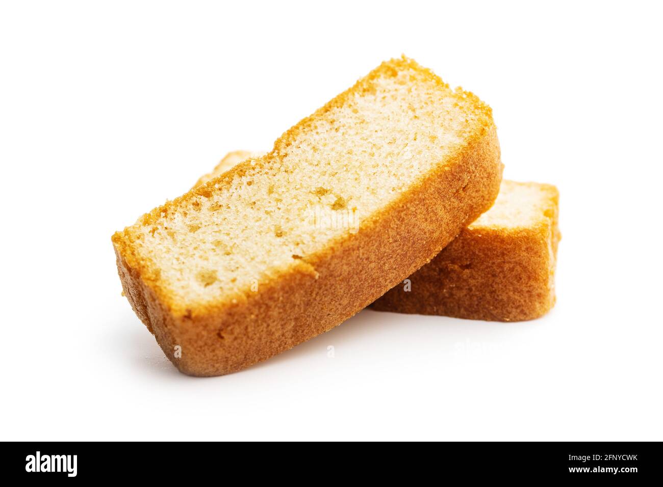 Sliced sponge dessert. Sweet sponge cake isolated on white background ...