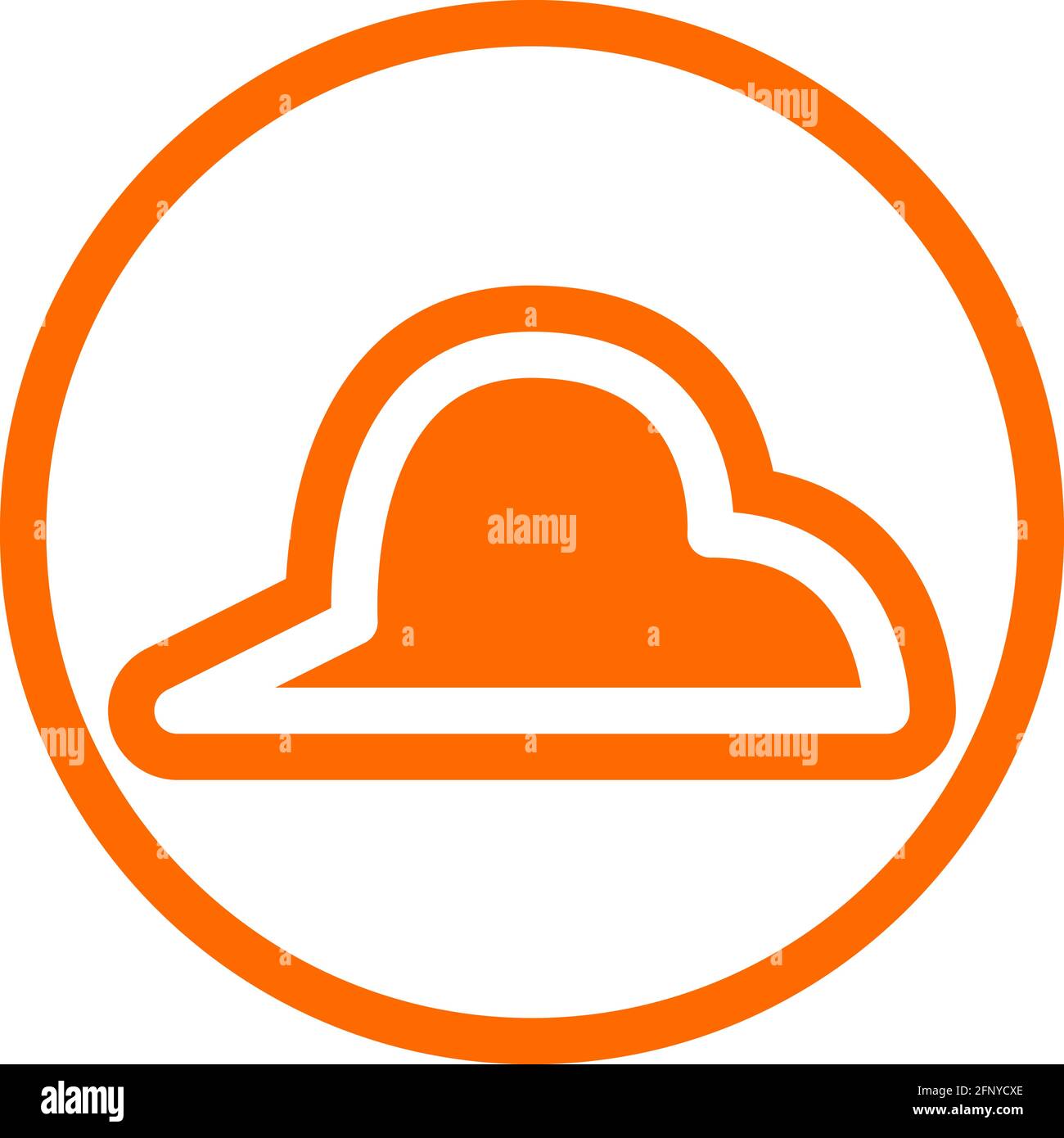 Sharp cloud icon in flat design with orange color and outline on a line ...