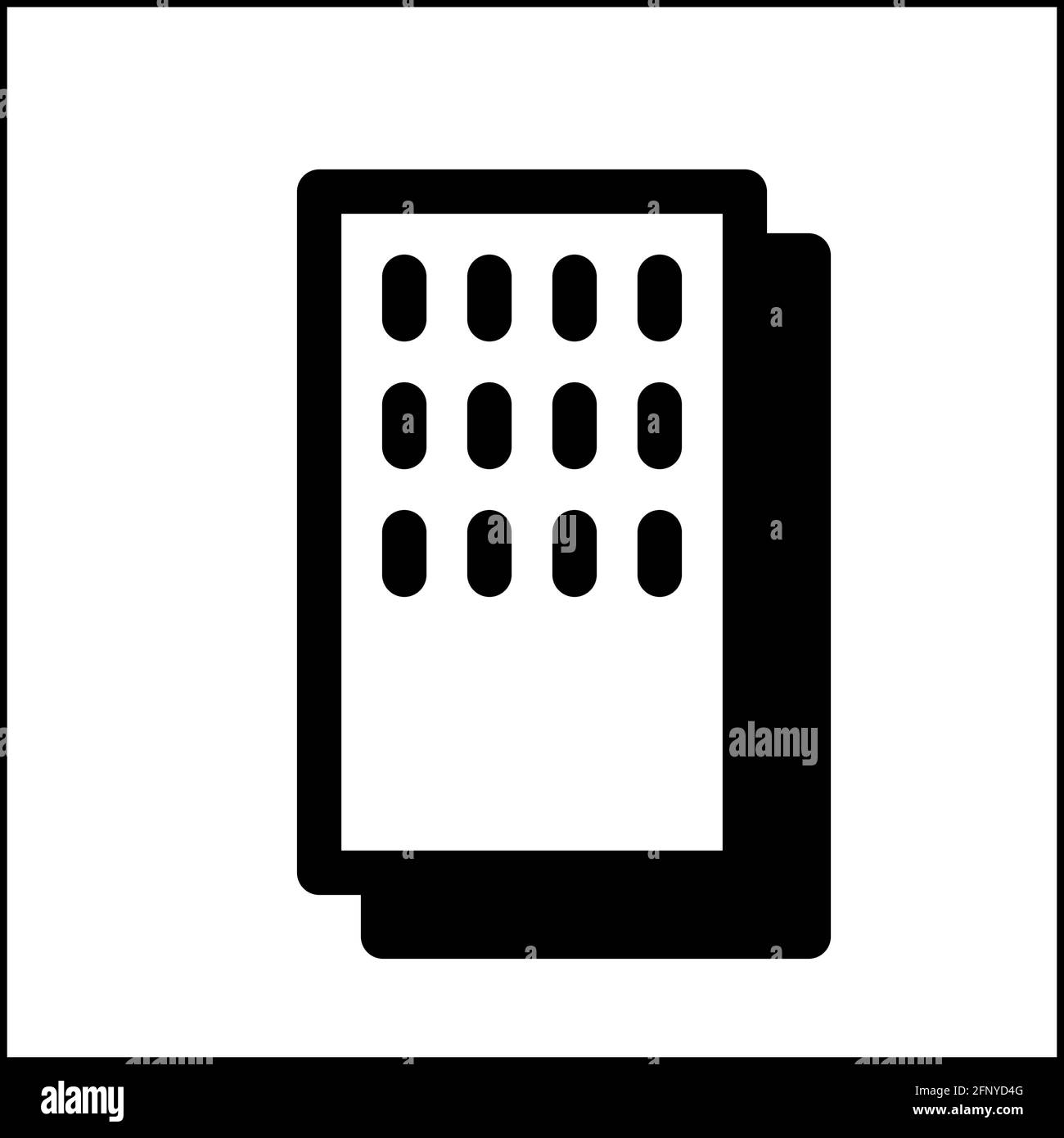 Many windows building icon in flat design with black color and drop ...