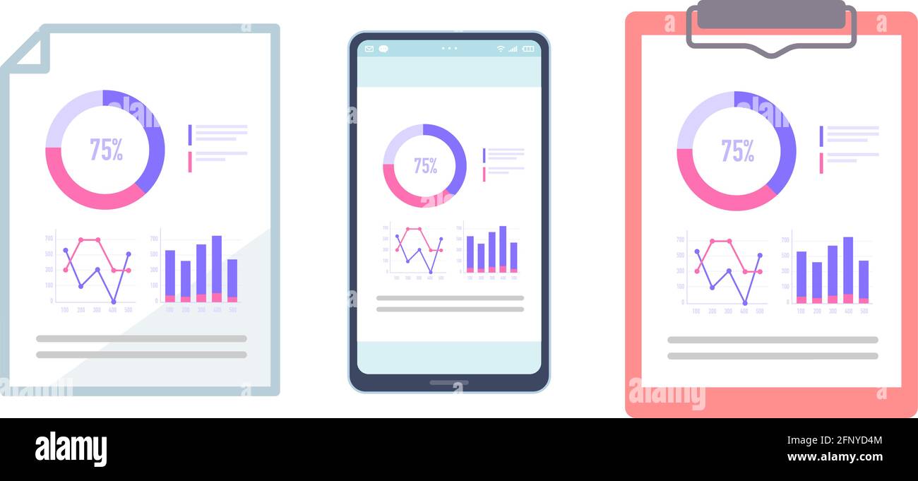 Graphs. Vector illustration that is easy to edit Stock Vector Image ...