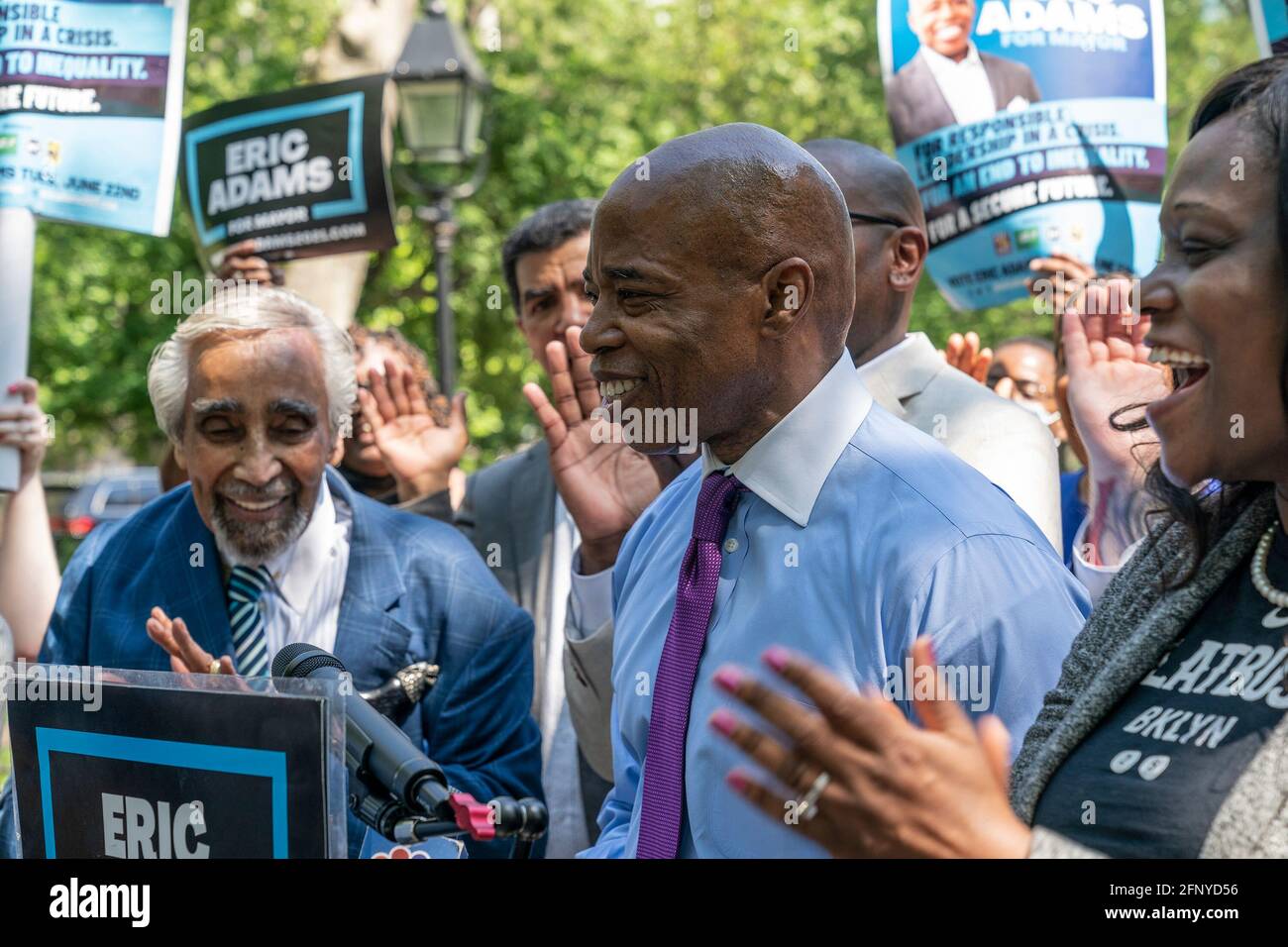 New York, United States. 19th May, 2021. Mayoral candidate Eric Adams ...
