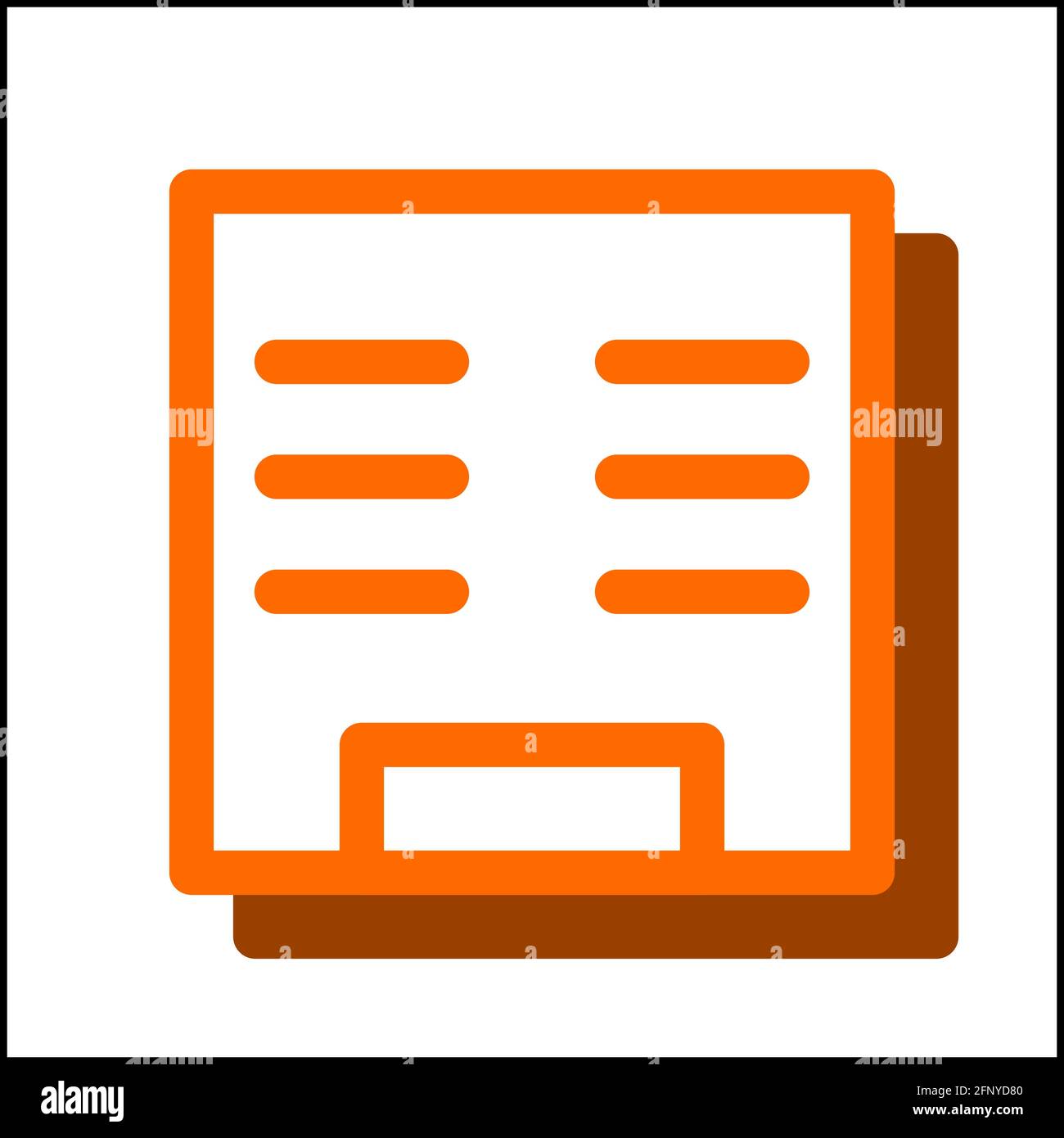 Big building icon in flat design with orange color and drop shadow ...